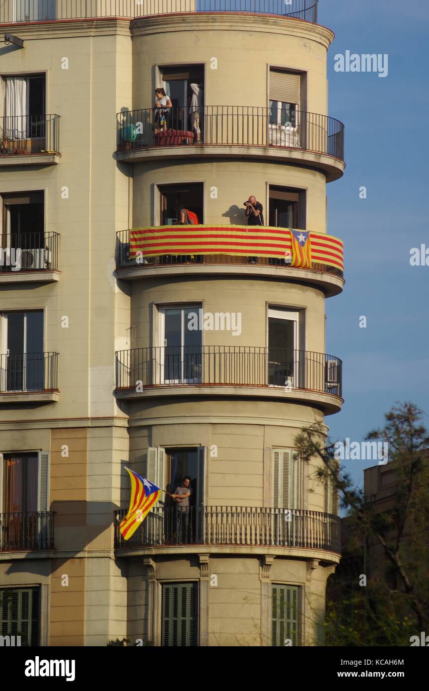 3rd Oct 2017 Demonstrations in Catalunya against police violence at the ...
