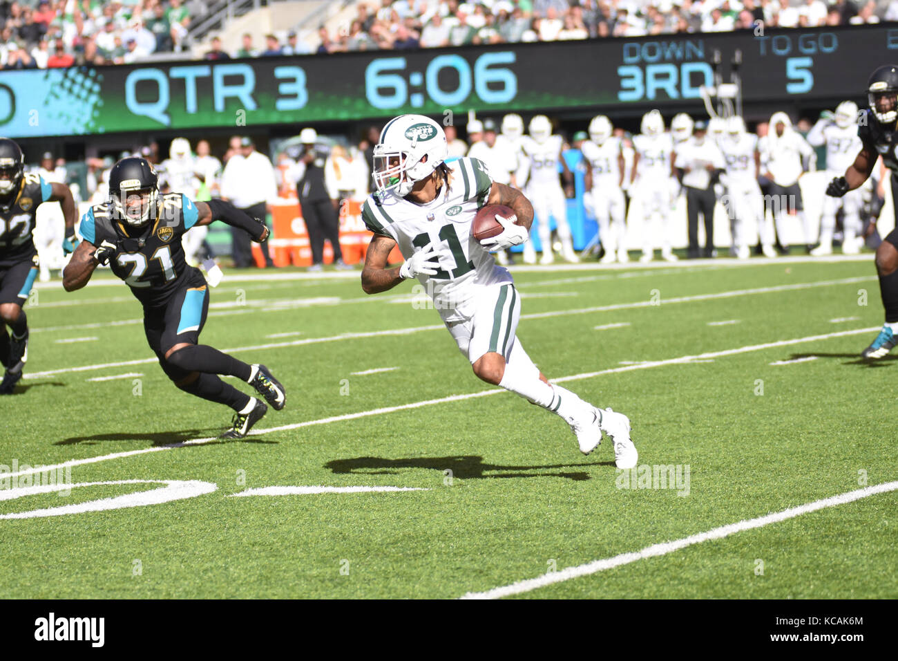 East Rutherford, New Jersey, USA. 1st Oct, 2017. ROBBY ANDERSON (11) in ...