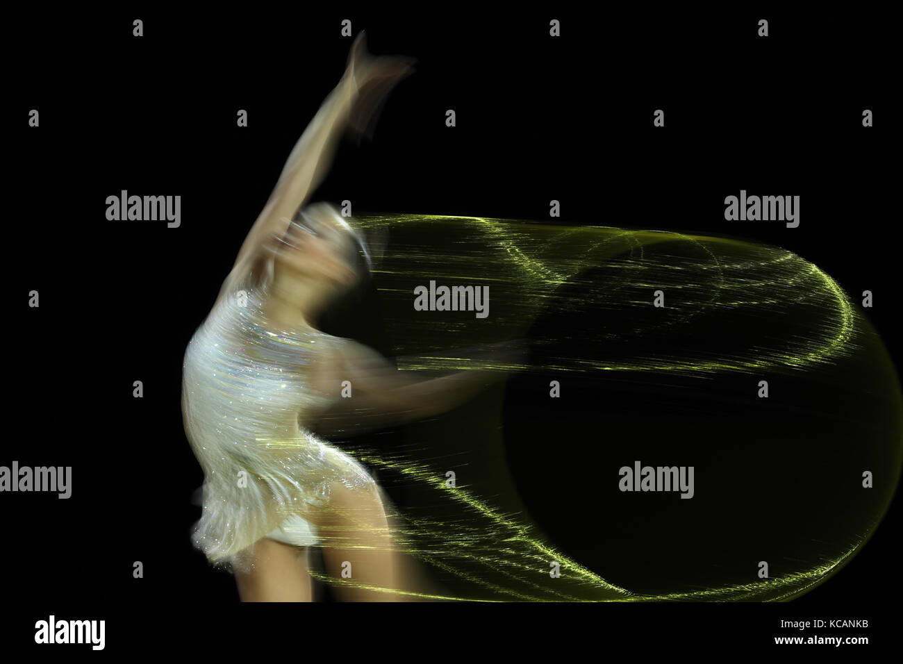 Tokyo, Japan. 1st Oct, 2017. Slow-shutter Shot Rhythmic Gymnastics ...