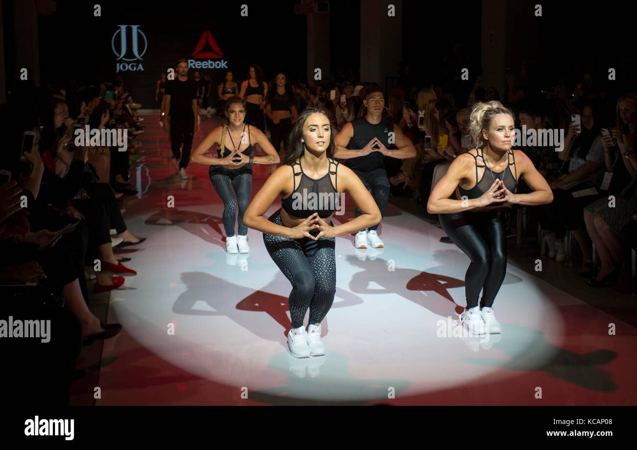Toronto, Canada. 3rd Oct, 2017. Models wearing Reebok collections ...