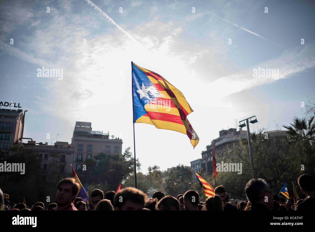 Barcelona, Spain. 02nd Oct, 2017. Thousands protest and strike over ...