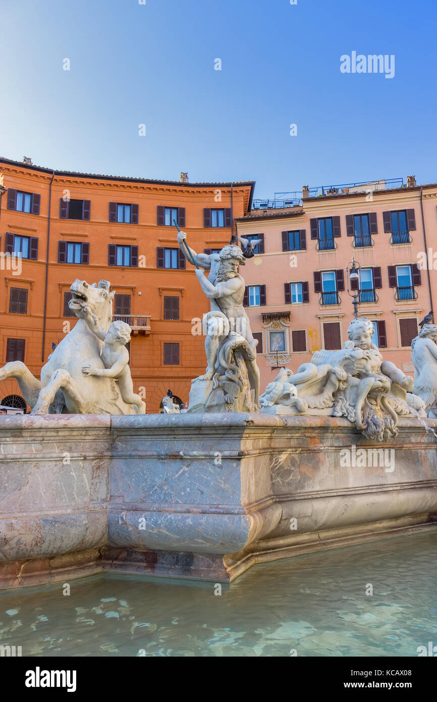 Neptune fountain in Piazza Navona, Rome, Italy Stock Photo - Alamy