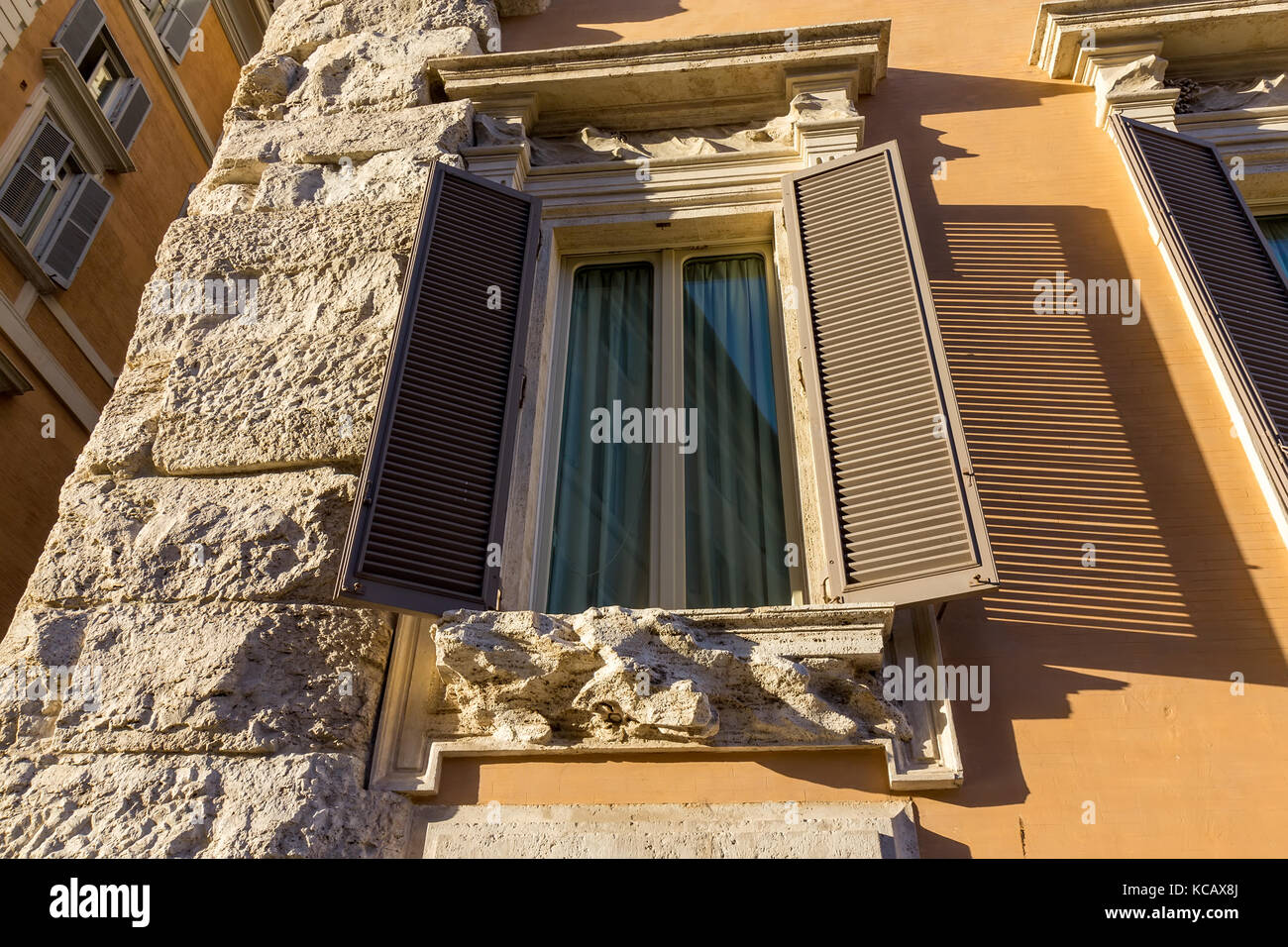 Old window in Rome Stock Photo - Alamy