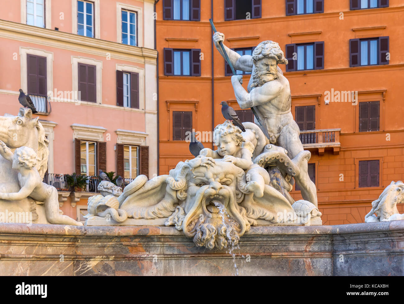 Neptune fountain in Piazza Navona, Rome, Italy Stock Photo - Alamy