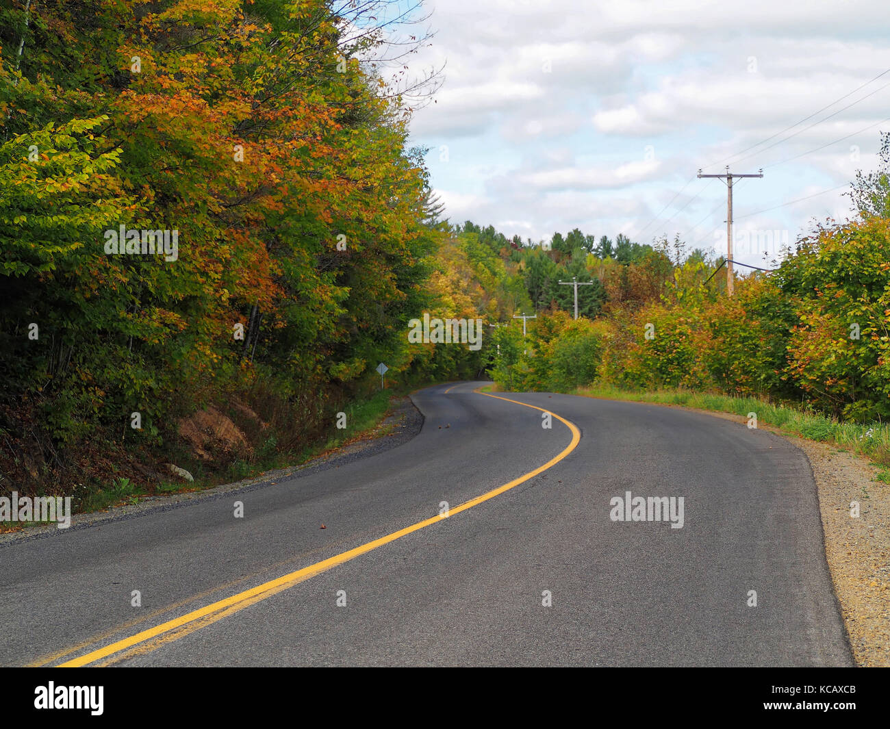 Quebec, Canada. Country road in the fall Stock Photo - Alamy