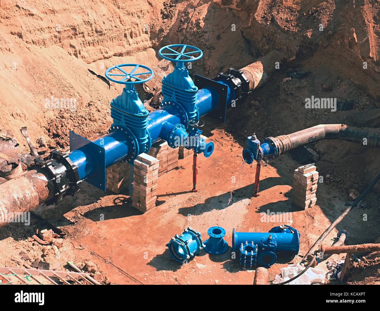 500 mm drink water Gate valve joint with screwed pipe fitting ...