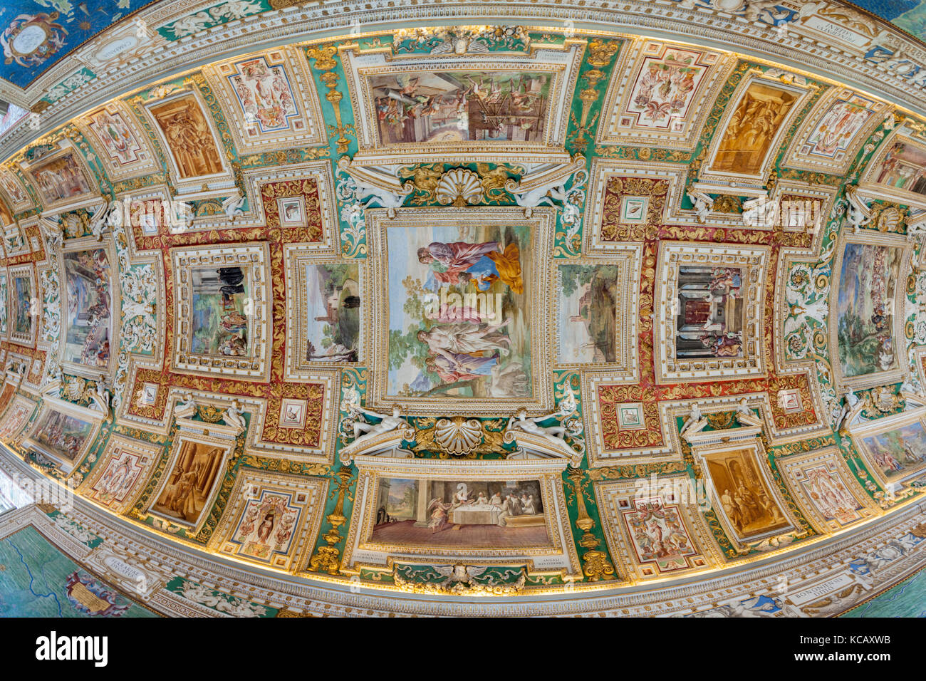 Ceiling of the Gallery of Maps in the Vatican museum in Rome Stock Photo - Alamy