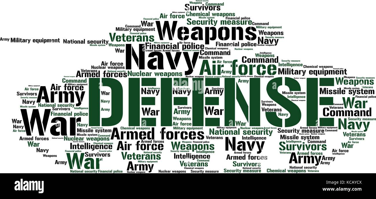 Words cloud, Defense concept made with tank shape and tags on white ...