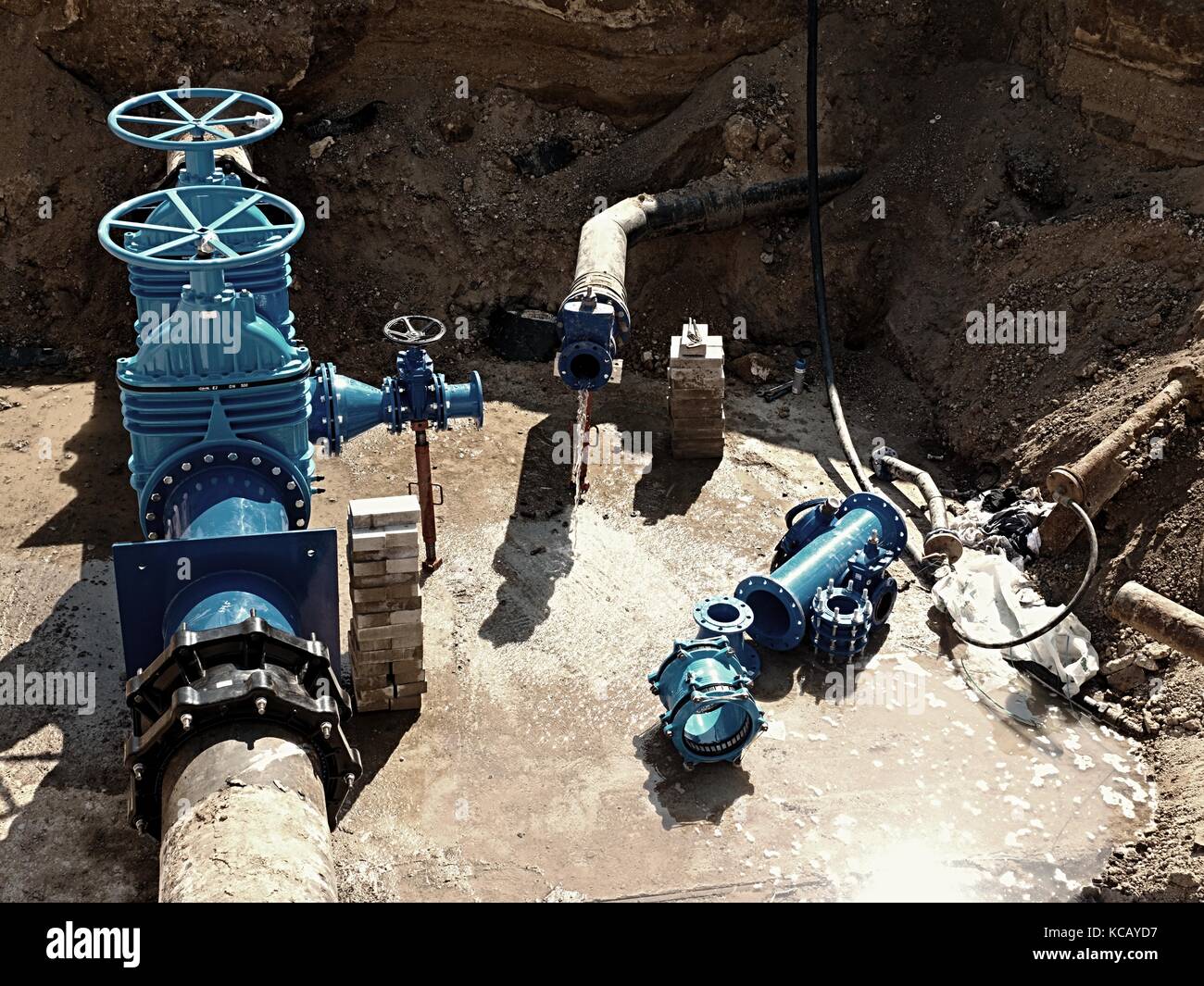 Drink Water Factory. Renewal underground pipelines, valve gates and ...