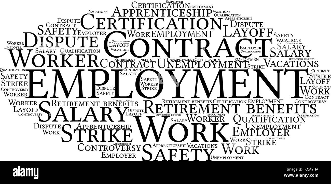 Words cloud, Employment concept made with cloud shape and tags on white ...