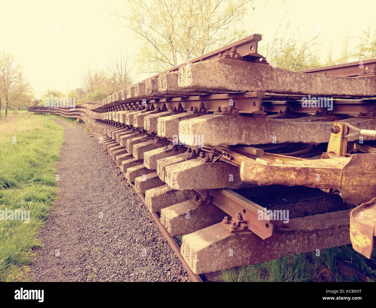 Concrete sleeper ties hi-res stock photography and images - Alamy