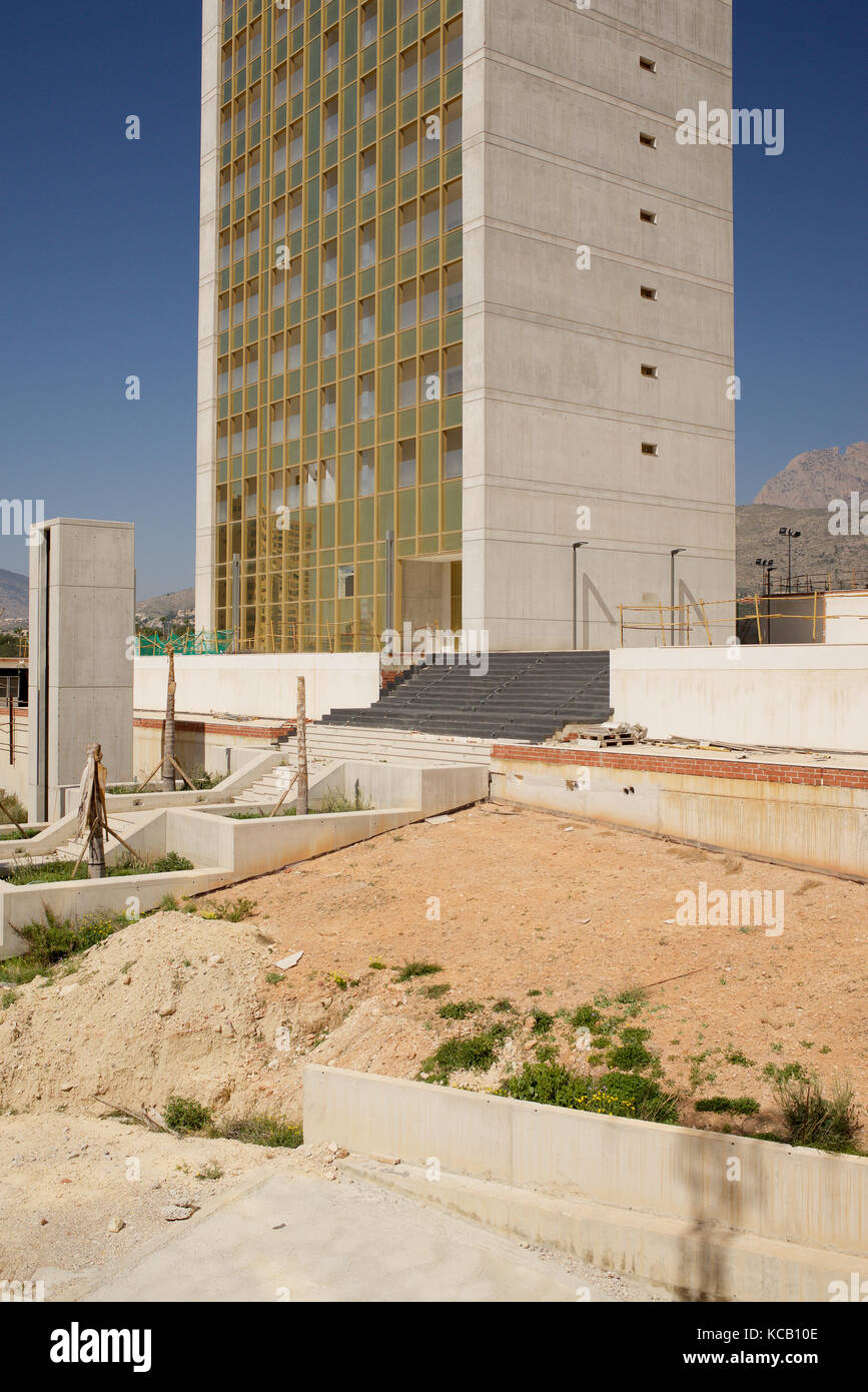 Construction at the base of the Intempo skyscraper building in Benidorm ...