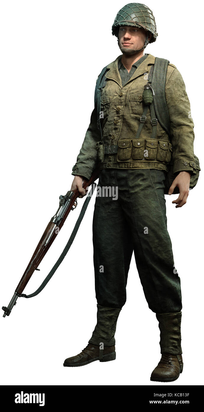 World war two American infantry soldier Stock Photo - Alamy