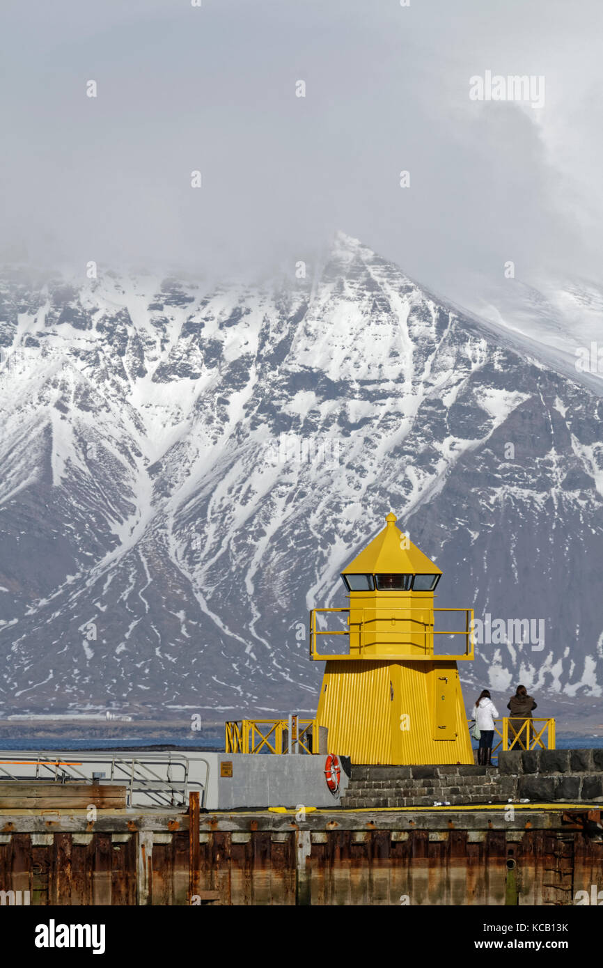Yellow lighthouse iceland hi-res stock photography and images - Alamy
