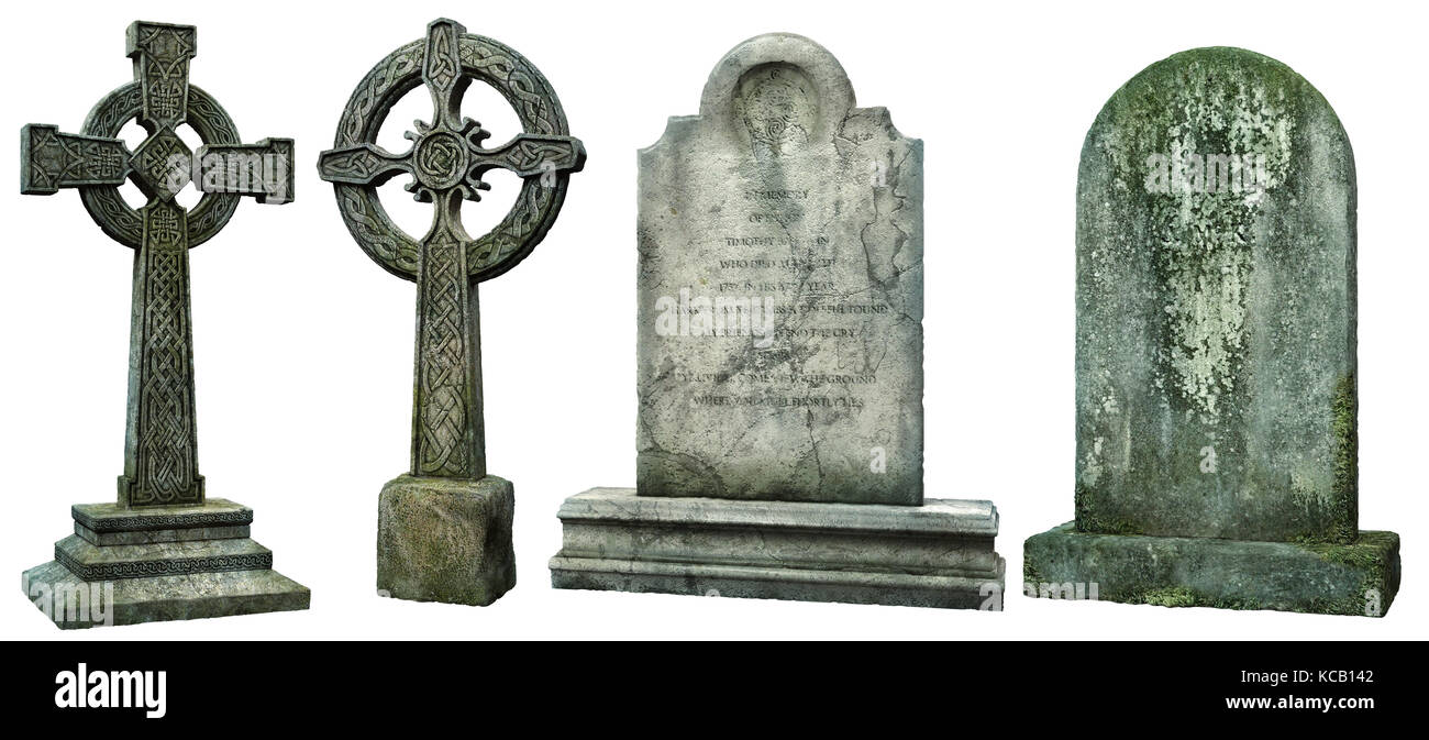 Headstones or memorials Cut Out Stock Images & Pictures - Alamy