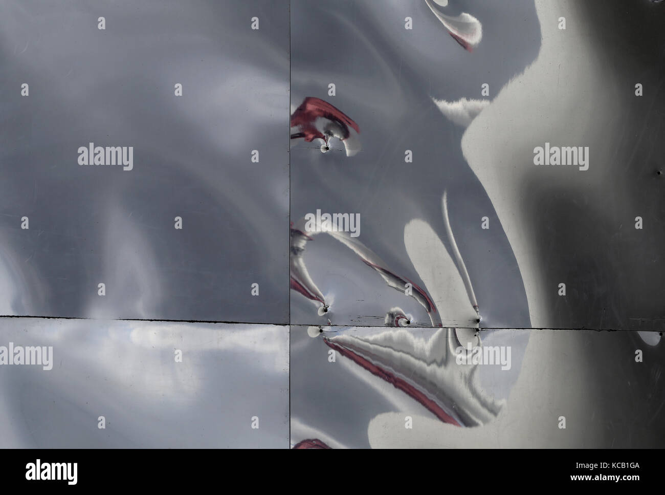 Photo background of a metal fragment of the wall with reflection Stock ...