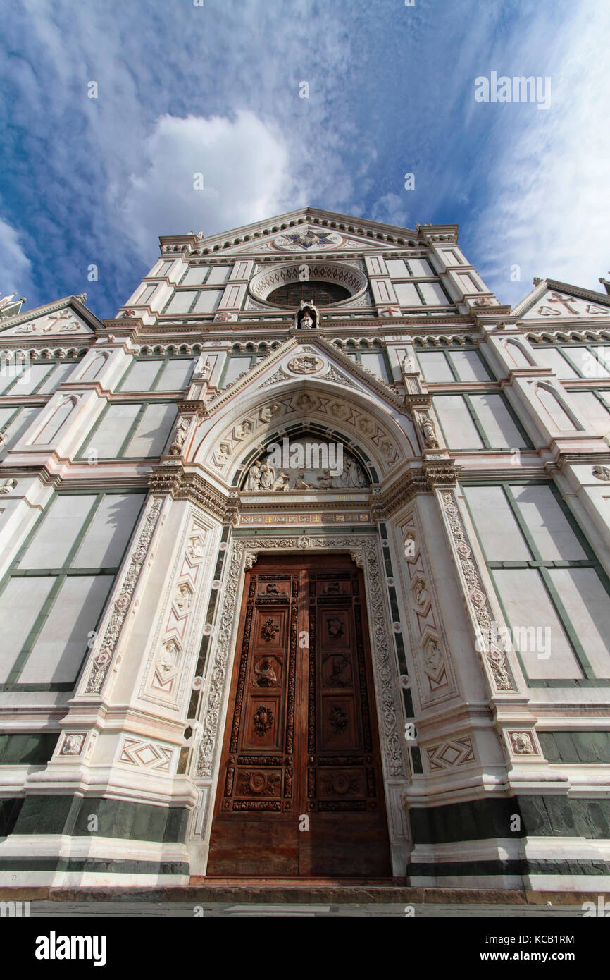 Santa Croce church entrance Stock Photo - Alamy