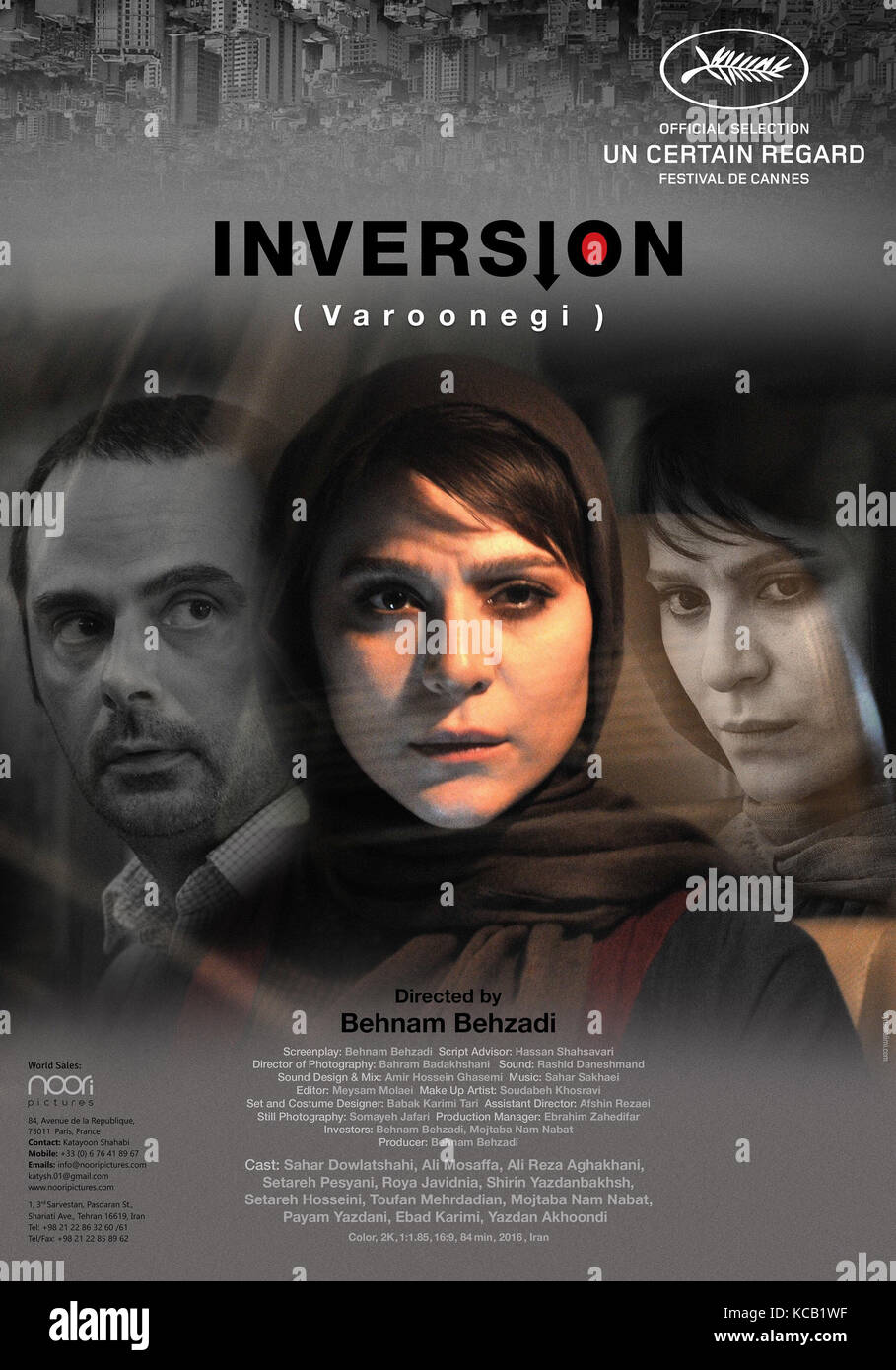 INVERSION, (aka VAROONEGI), poster, from left: Ali Mosaffa, Sahar ...