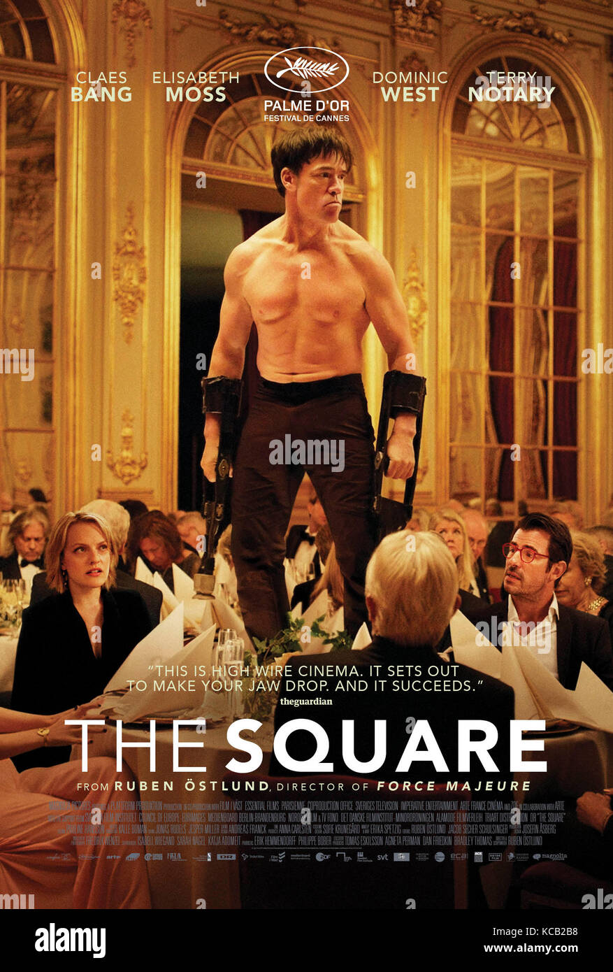 THE SQUARE, US poster, from left: Elisabeth Moss, Terry Notary ...