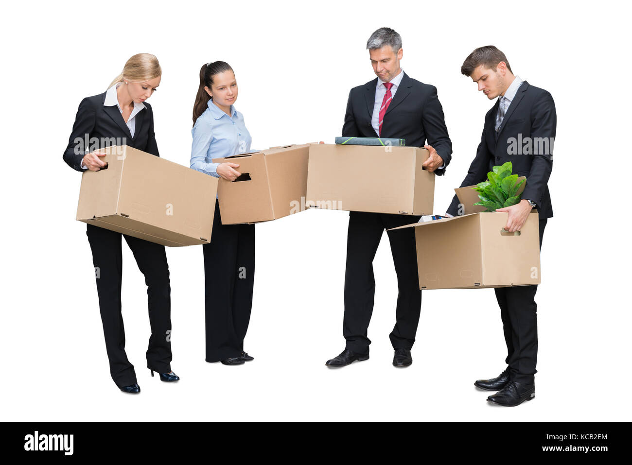 Female employee fired box plant Cut Out Stock Images & Pictures - Alamy