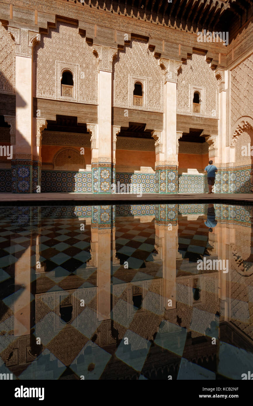 MARRAKECH, MOROCCO, MAY 10, 2013 : The Ben Youssef Madrasa was an ...