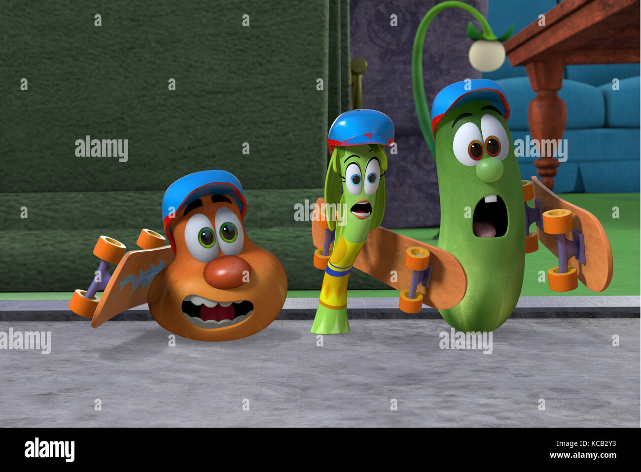 VEGGIETALES IN THE CITY, l-r: Jimmy Gourd, Tina Celerina, Larry the ...