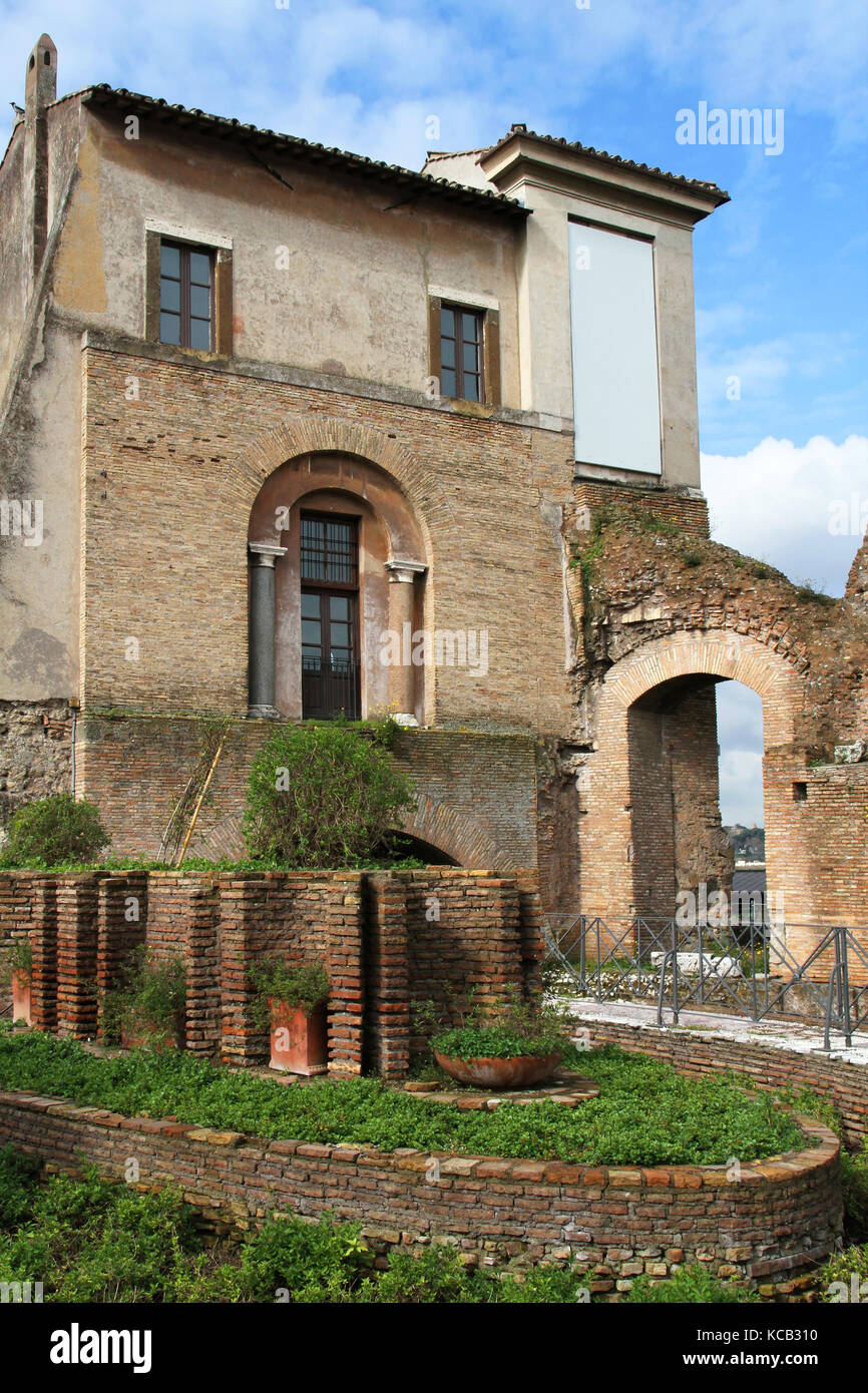 Domus Flavia and its fountain, in Flavian Palace on the Palatine Hill ...