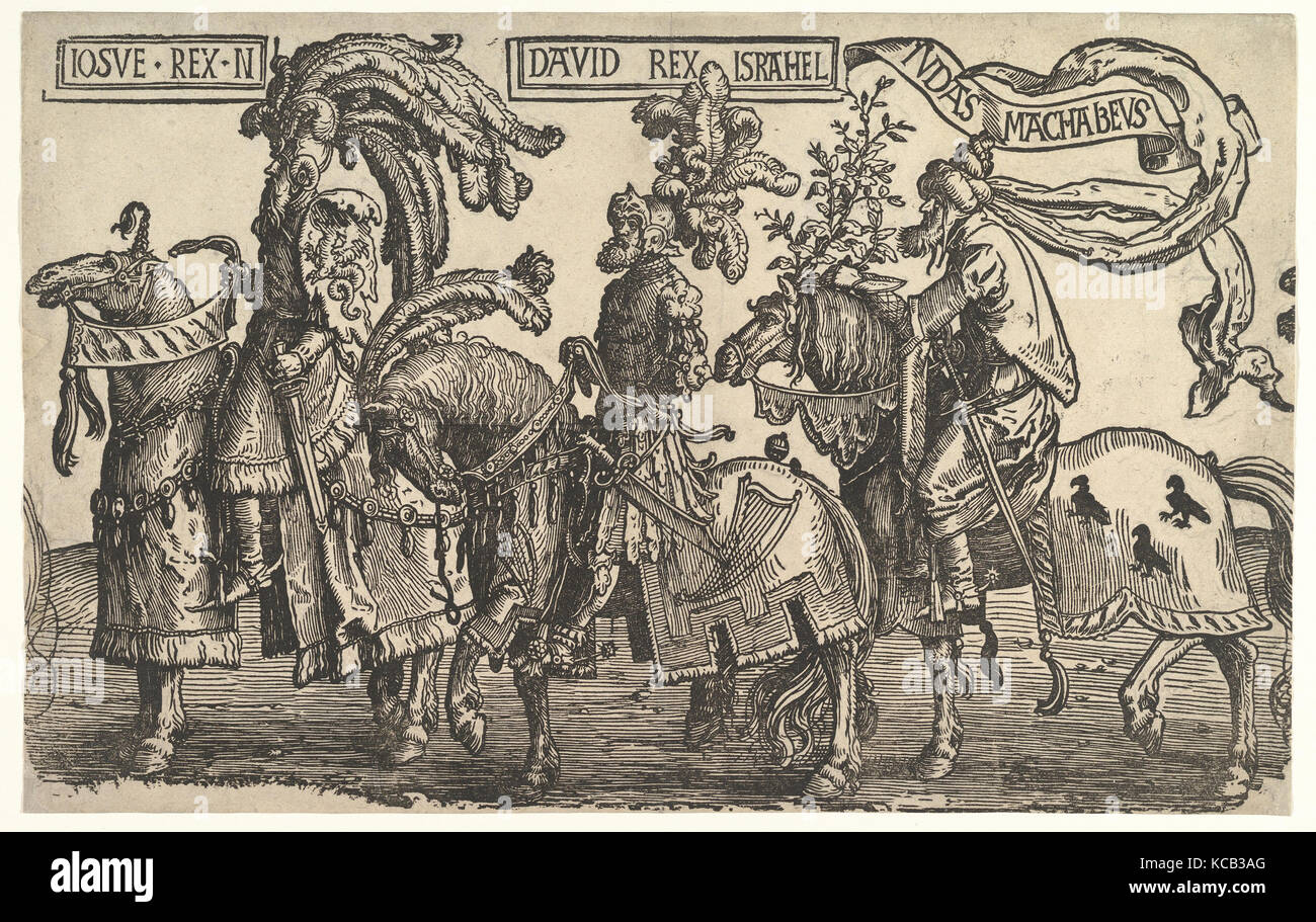 Joshua, David, and Judas Maccabee, from The Nine Heroes, Lucas van ...