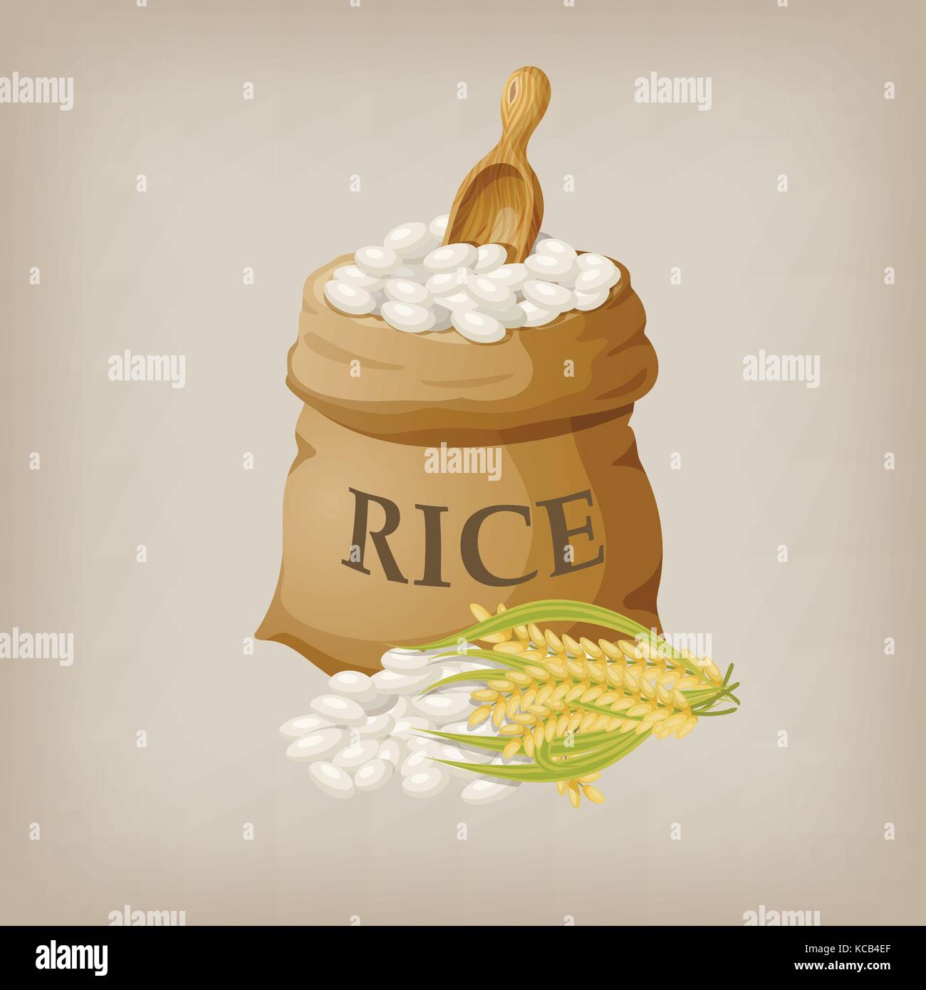 Pile dry white rice Stock Vector Images - Alamy