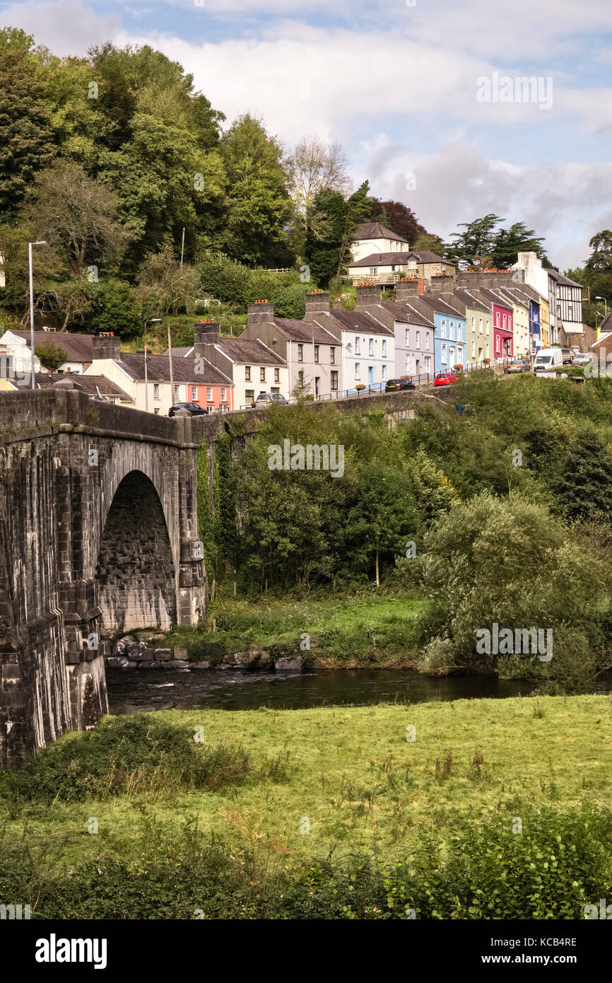 LLandeilo, Carmarthenshire, Wales, UK. The town stands above the River ...