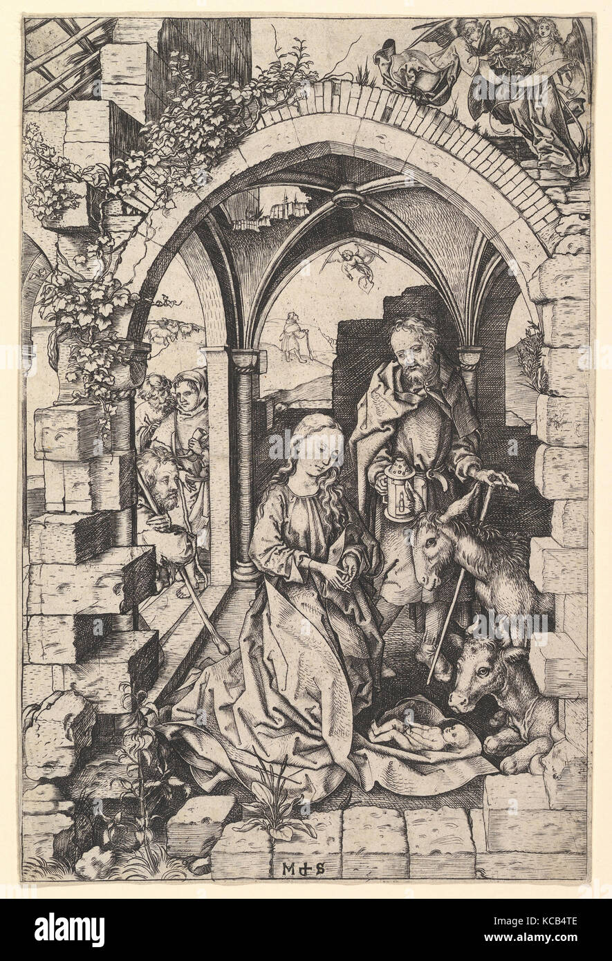 The Nativity, 15th century, Engraving, Prints, Martin Schongauer ...