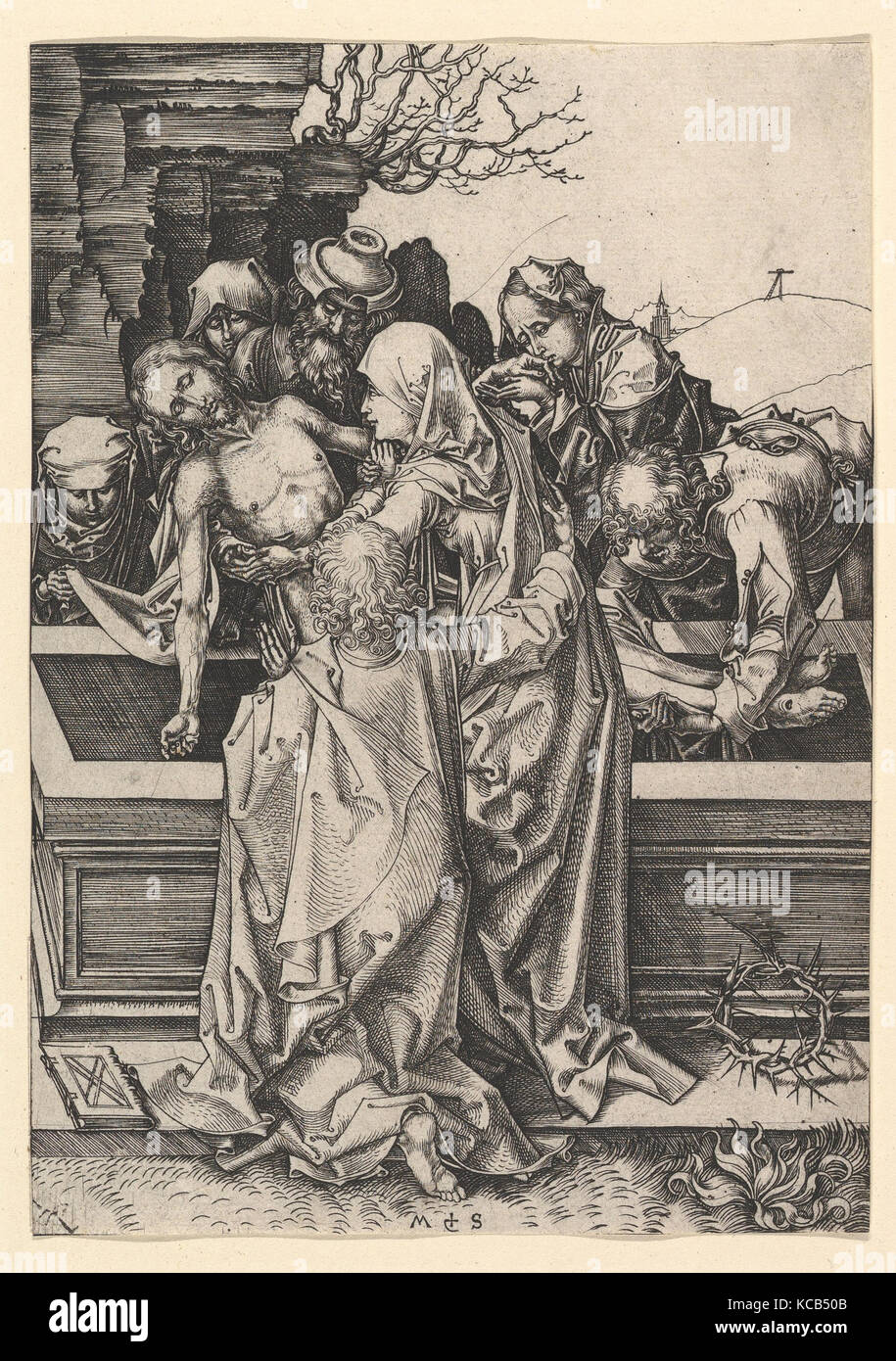 The Entombment of Christ, Martin Schongauer, 15th century Stock Photo ...