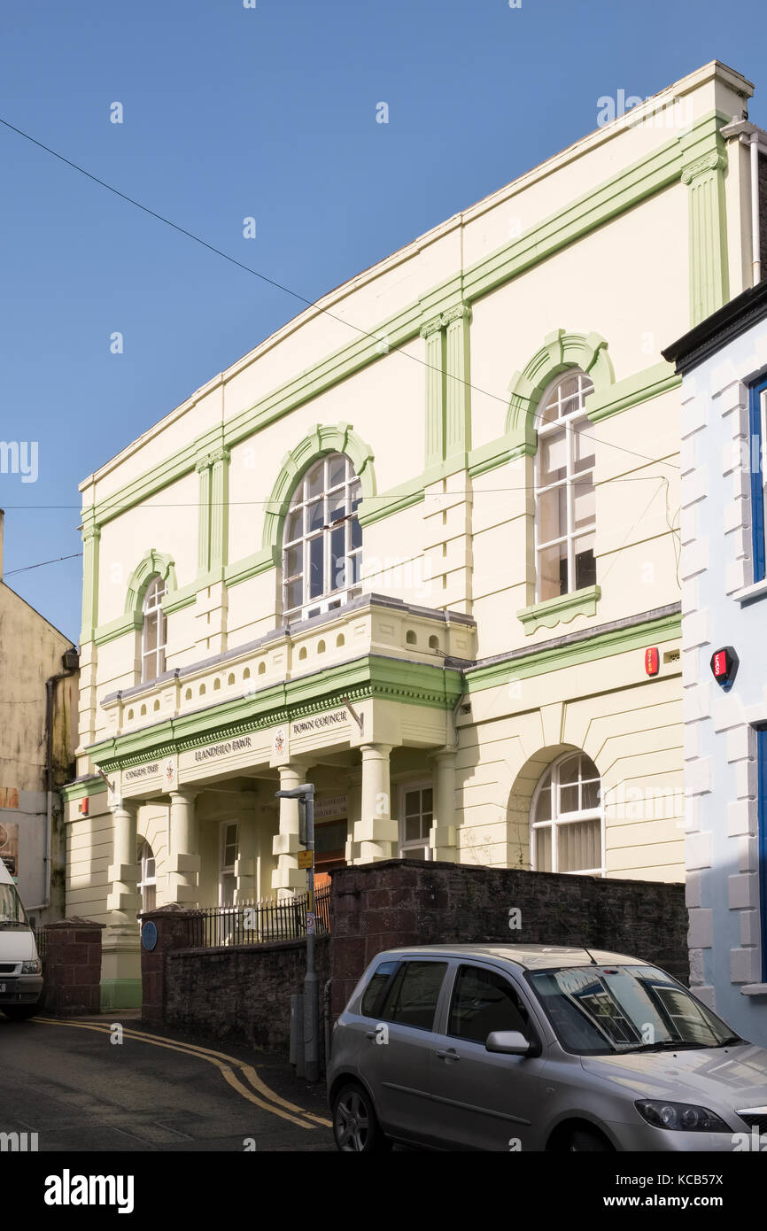 Llandeilo, Carmarthenshire, Wales, UK. The town hall or shire hall ...