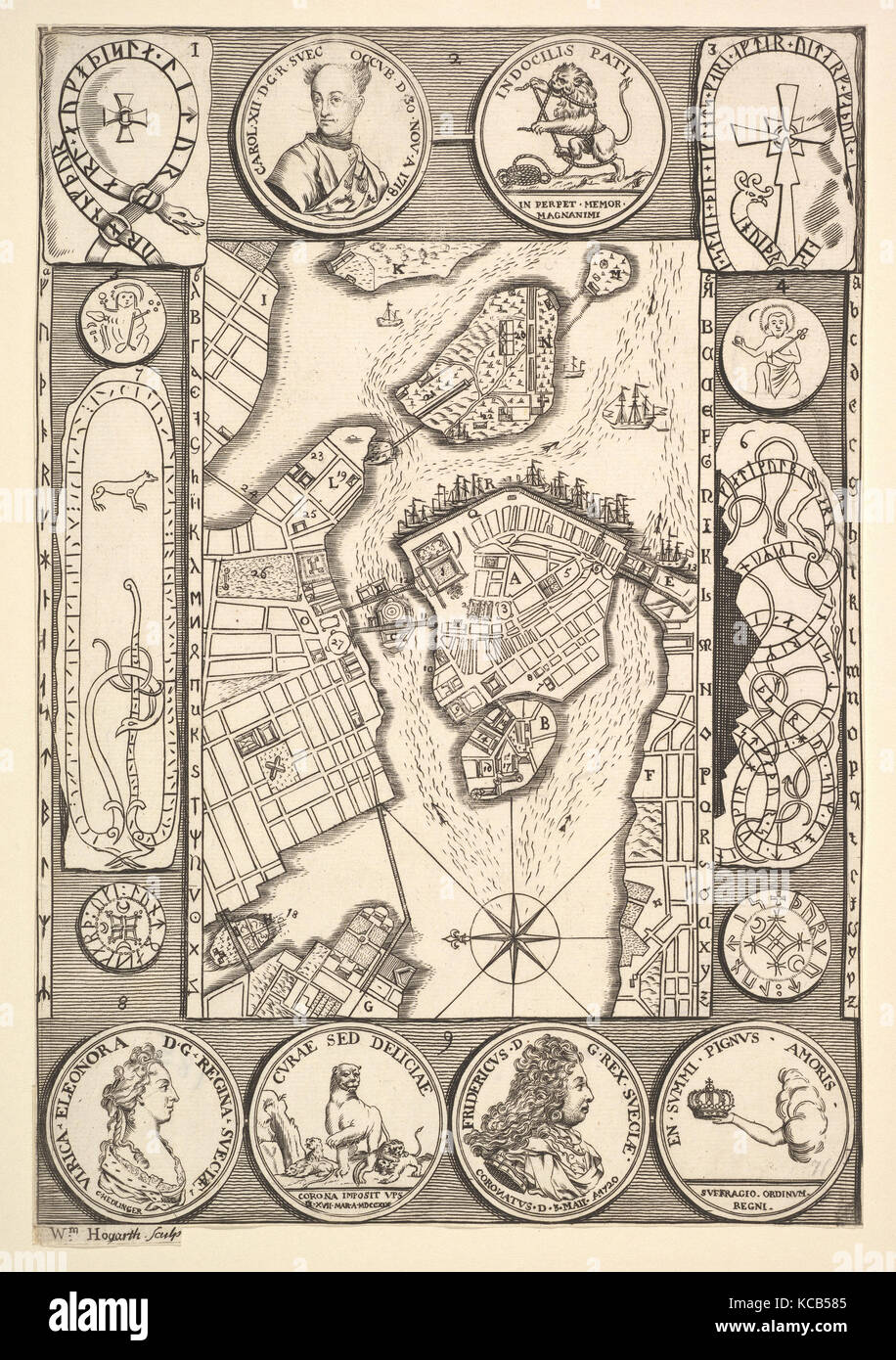 Map of Stockholm (Aubry de La Mottraye's "Travels throughout Europe ...