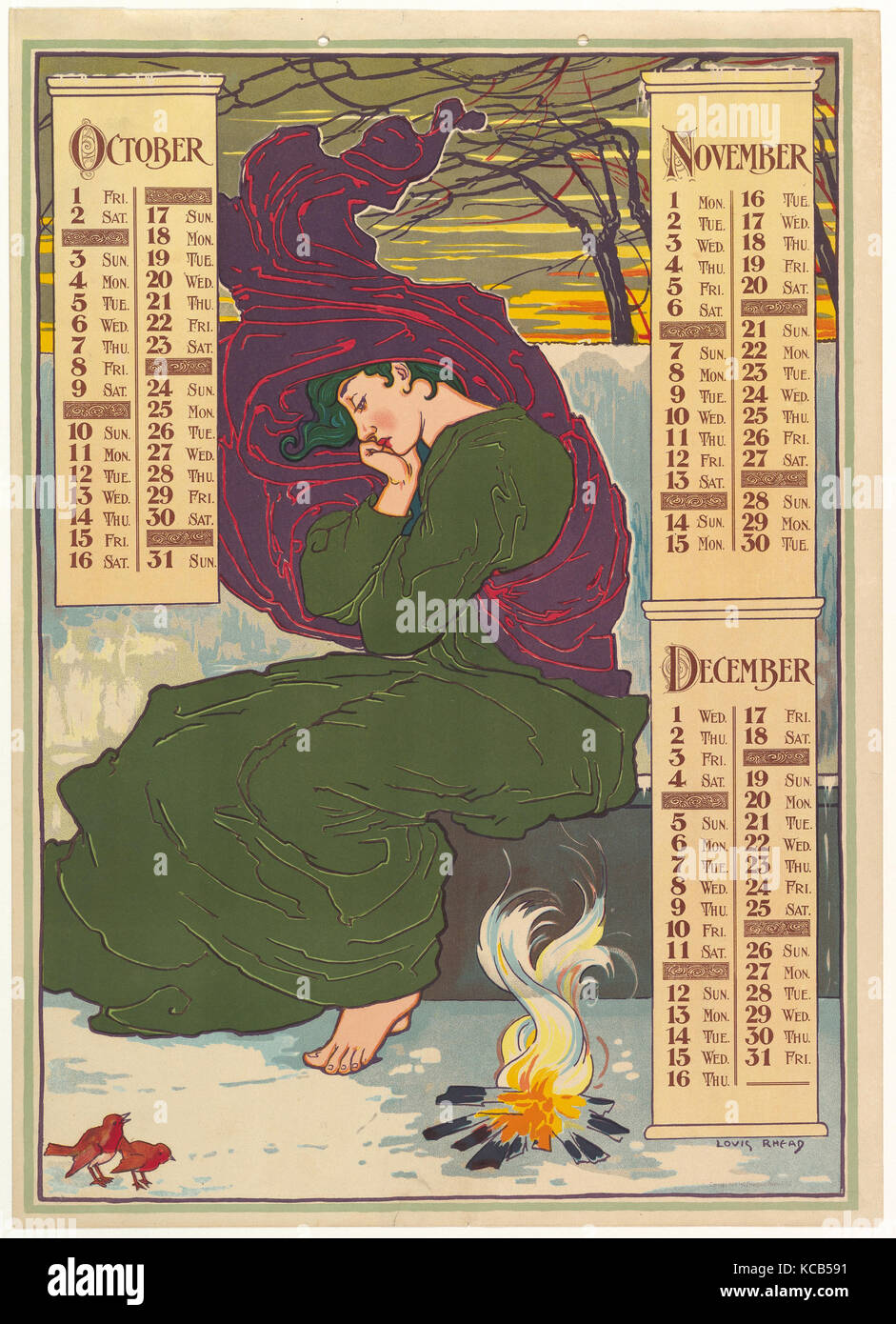 October, November, December, Louis John Rhead, 1896 Stock Photo - Alamy