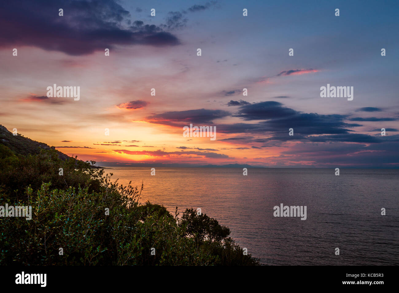 Magical sunset sea green island hi-res stock photography and images - Alamy