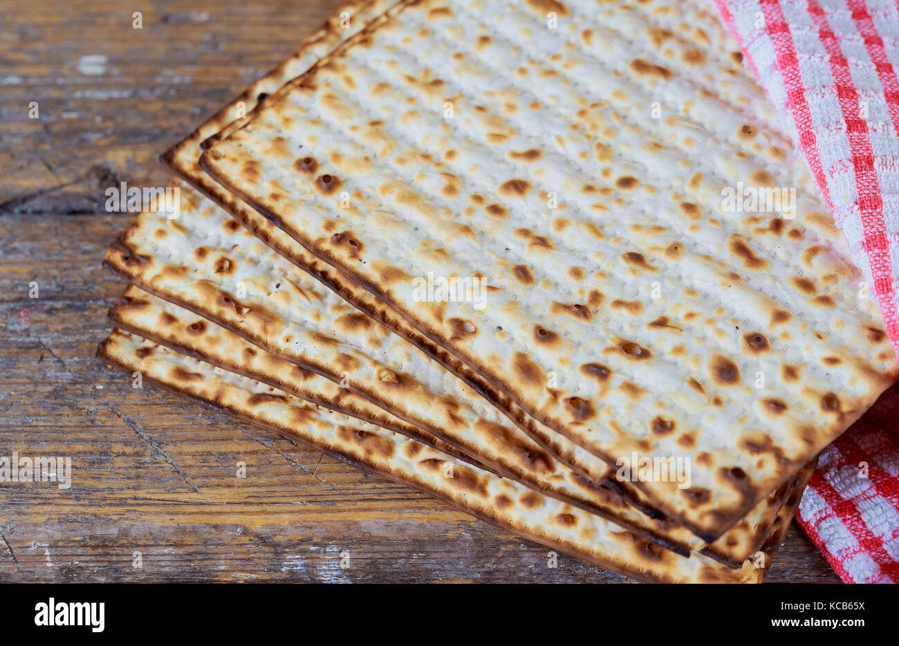 Jewish bread matza on wood matzah or matza on a vintage wood Stock ...