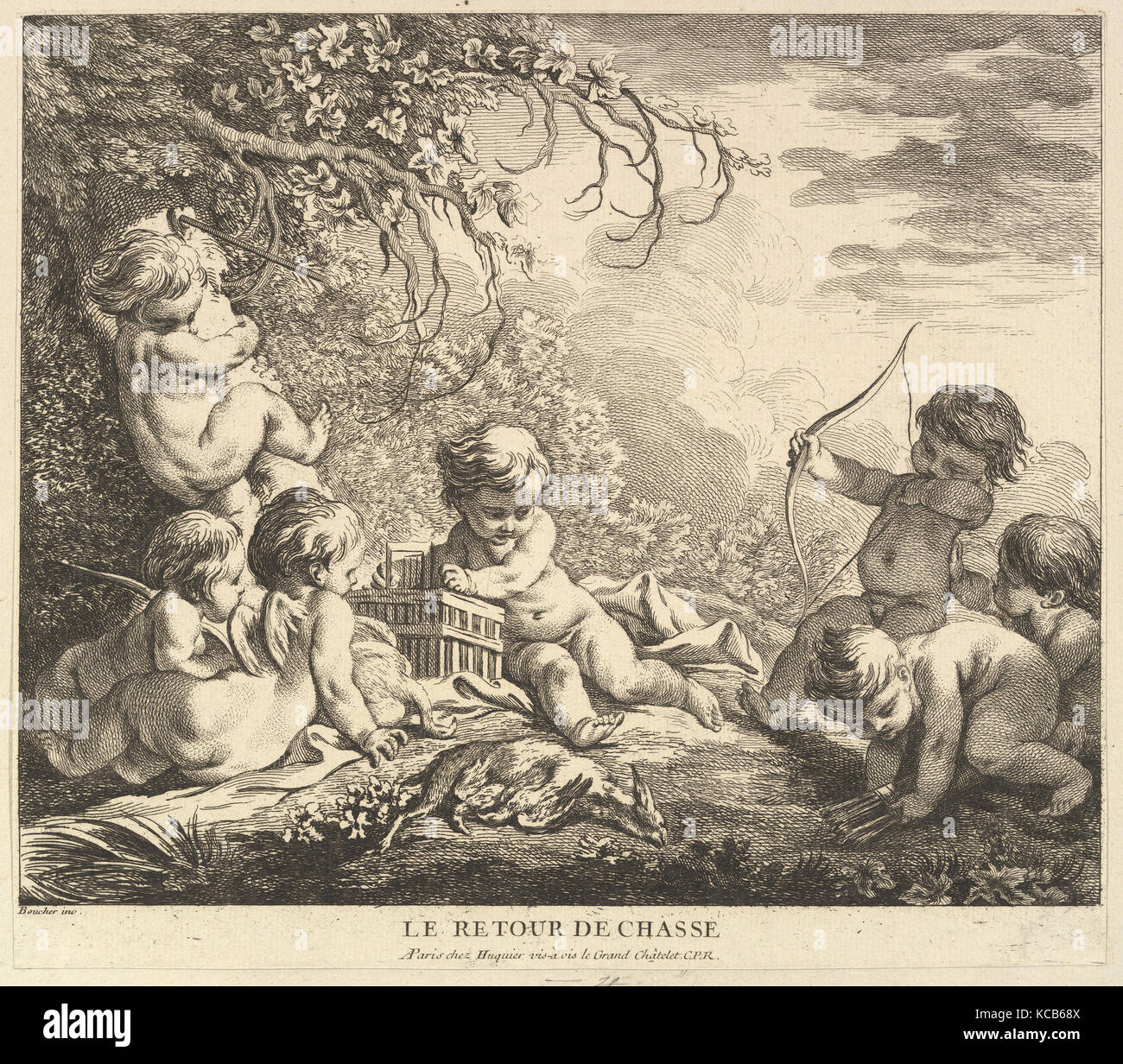 The Return from the Hunt, Pierre Alexandre Aveline, ca. 1738 Stock ...