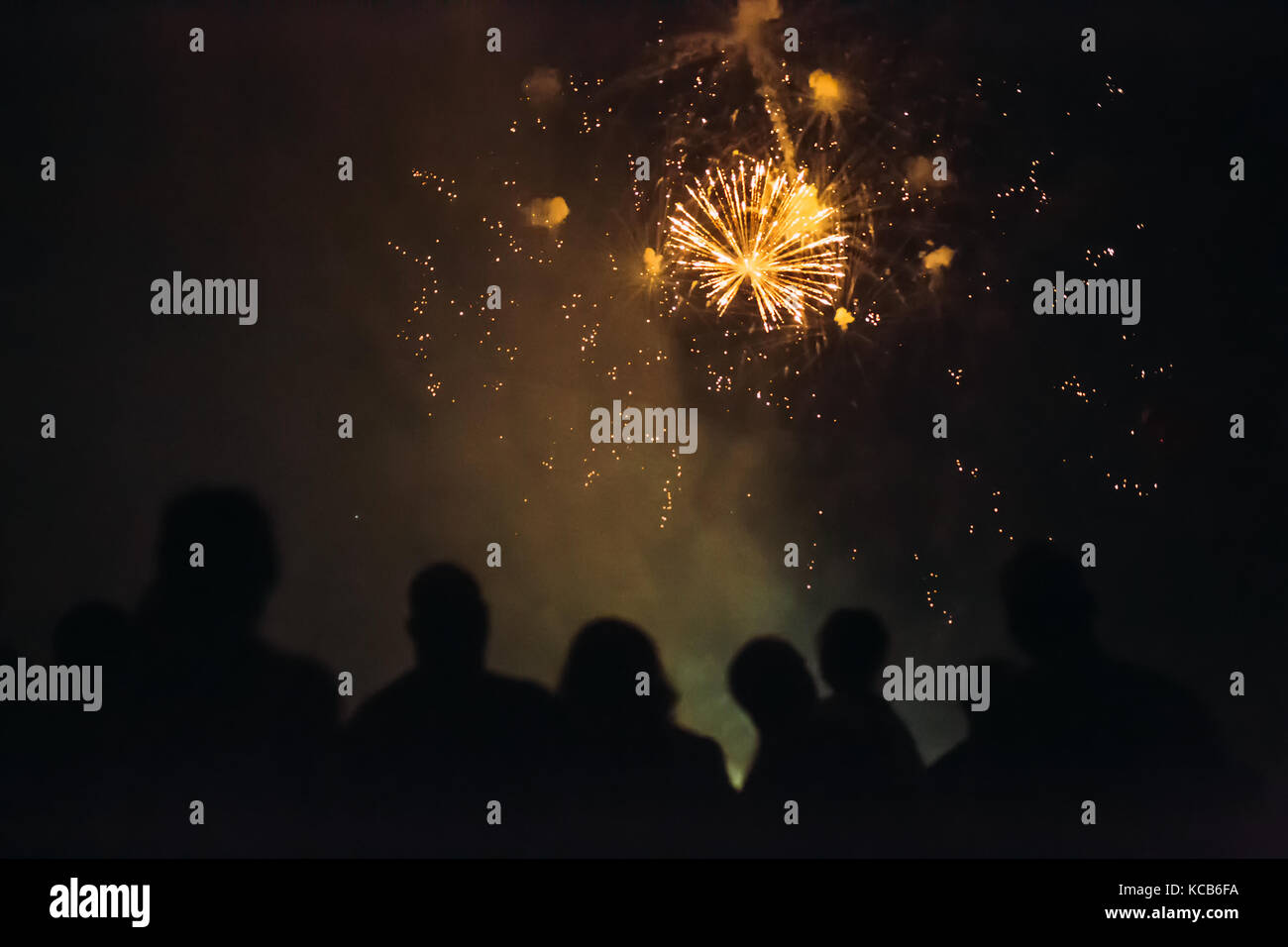 Crowd watching fireworks Stock Photo - Alamy