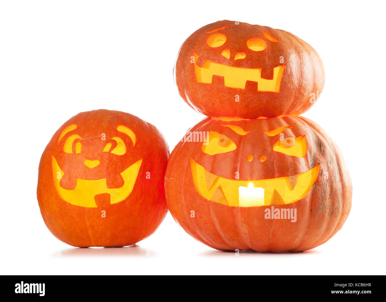 Halloween Jack O' Lantern pumpkins Stock Photo - Alamy