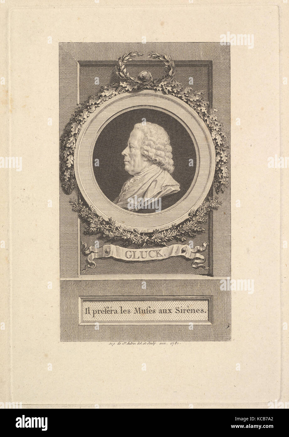 Portrait of Gluck, 1781, Etching and engraving; third state of three ...