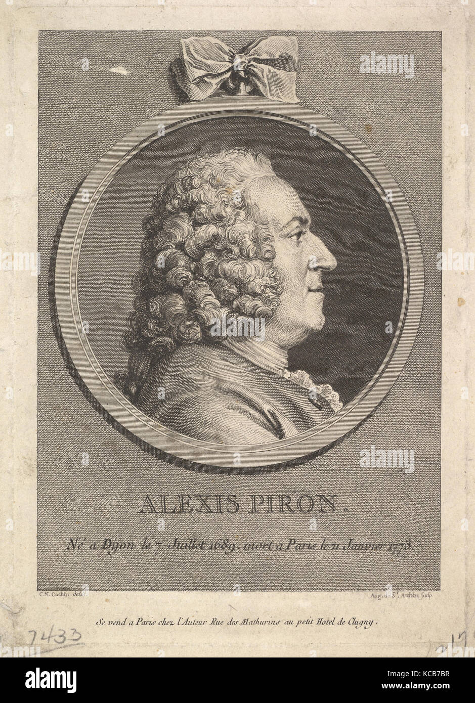 Portrait of Alexis Piron, Augustin de Saint-Aubin, 1776 Stock Photo - Alamy
