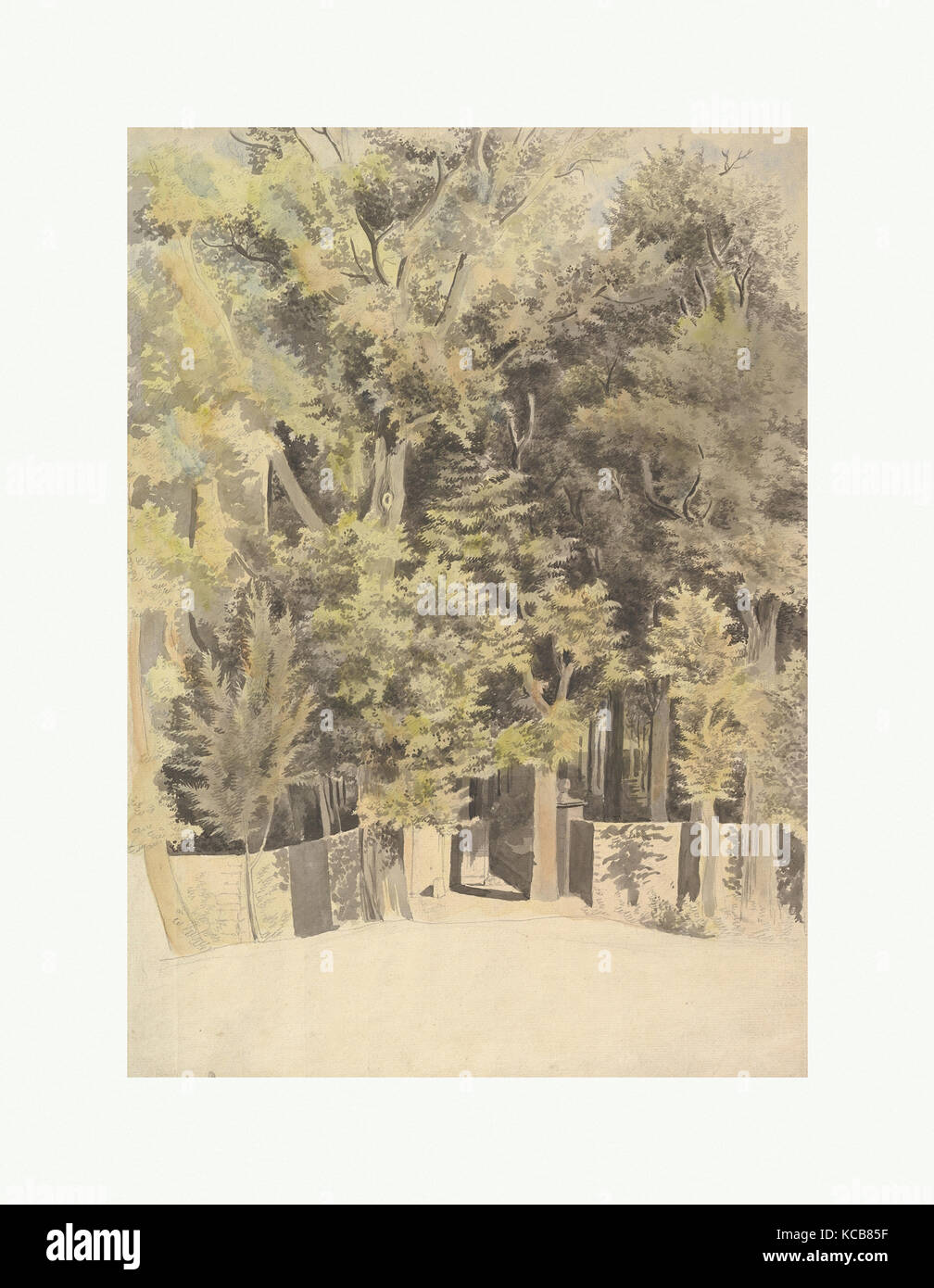 Trees by an Entrance to a Park, Theodosius Forrest, 1748–84 Stock Photo ...