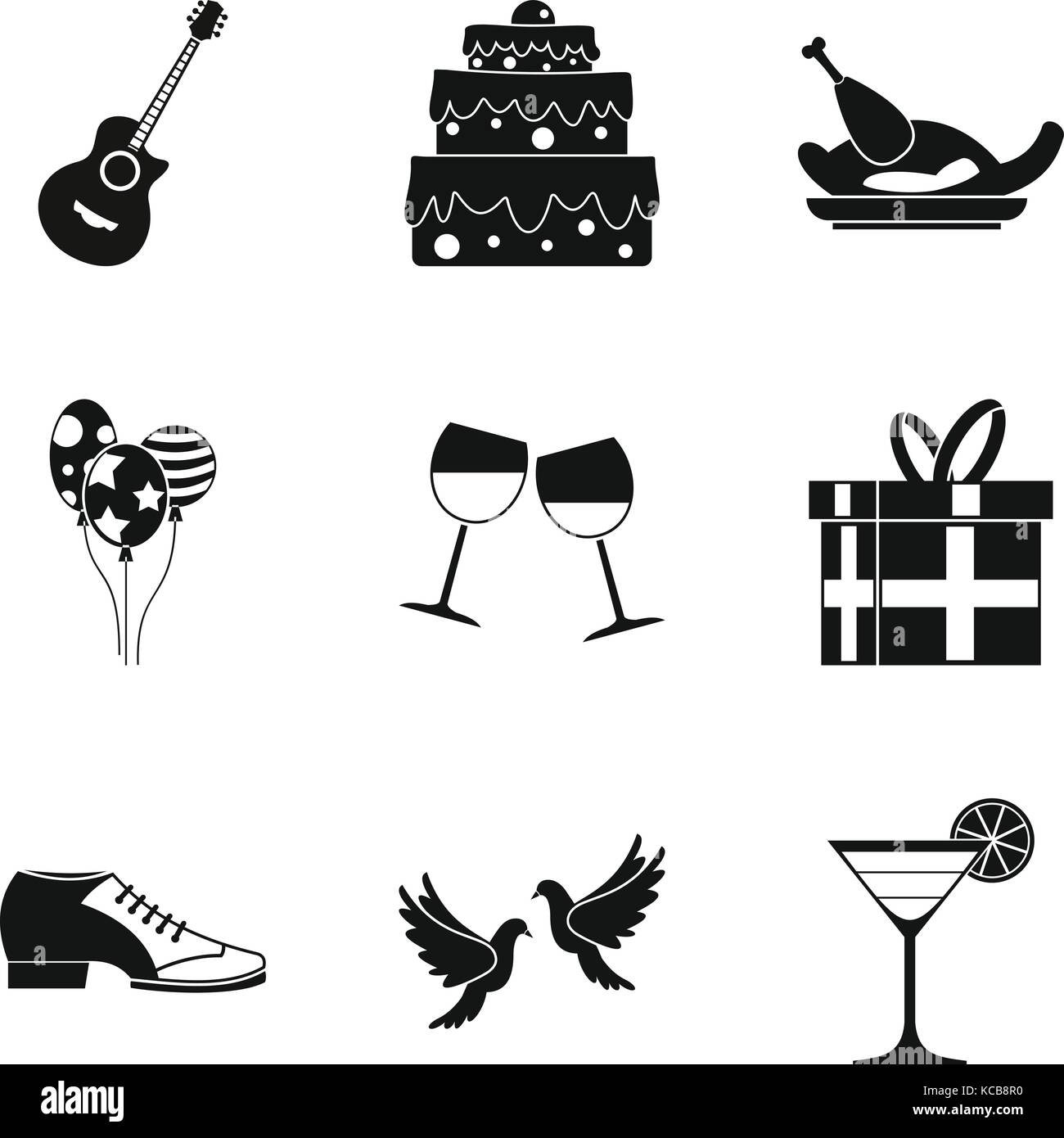Binge icons set, simple style Stock Vector Image & Art - Alamy