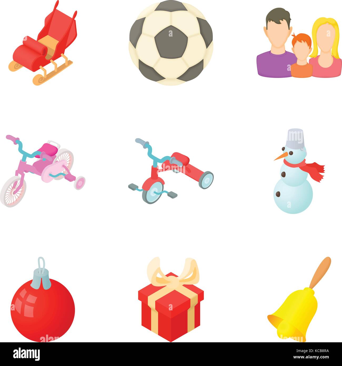Childhood memories icons set, cartoon style Stock Vector Image & Art ...