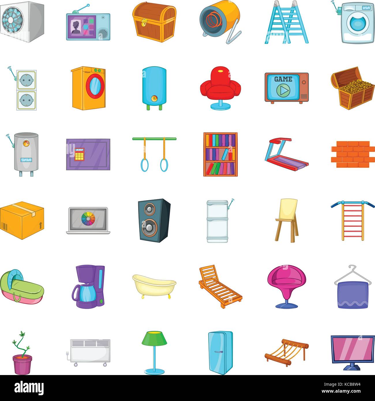 Equipment icons set, cartoon style Stock Vector Image & Art - Alamy