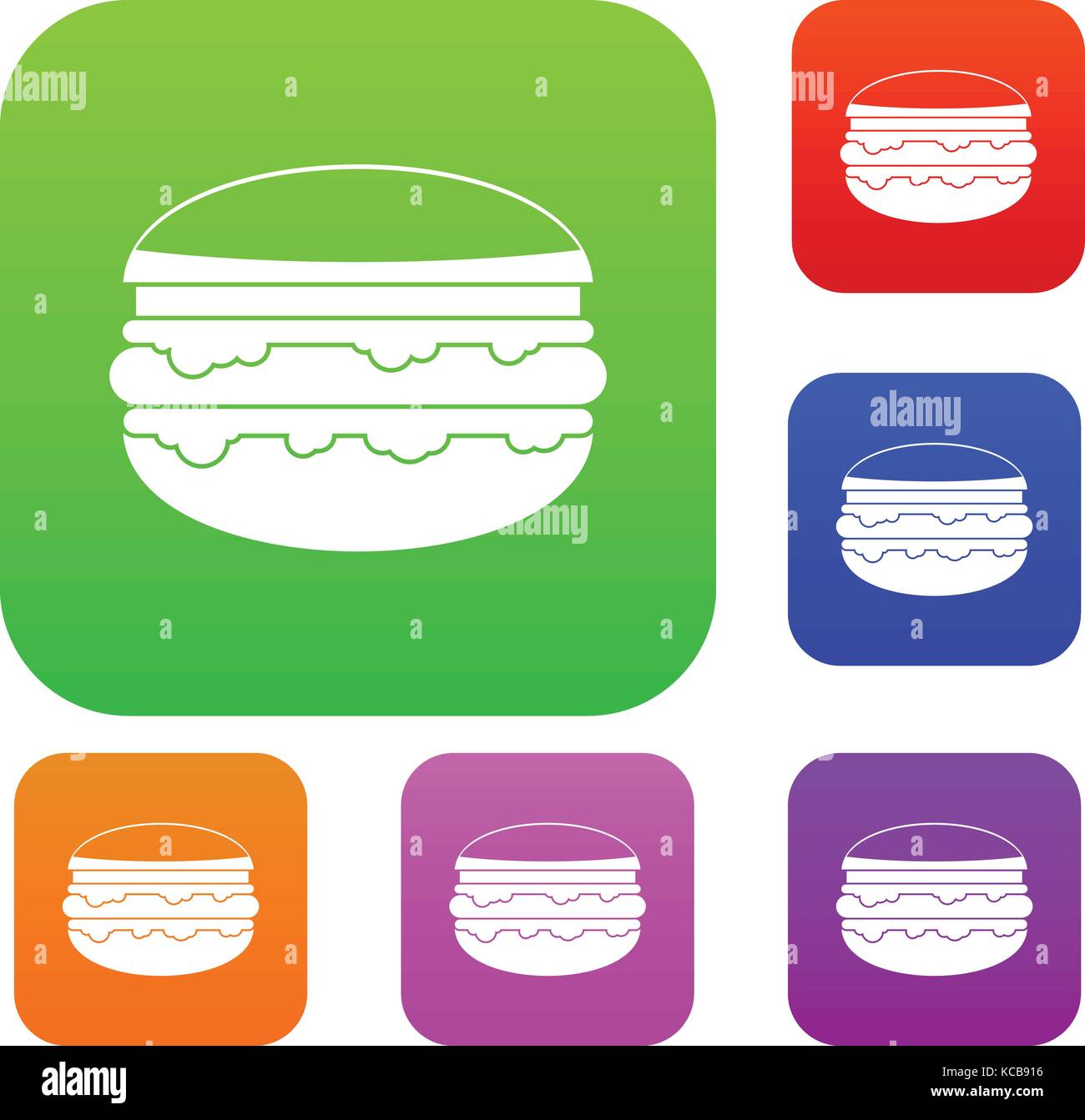 Burger set color collection Stock Vector Image & Art - Alamy