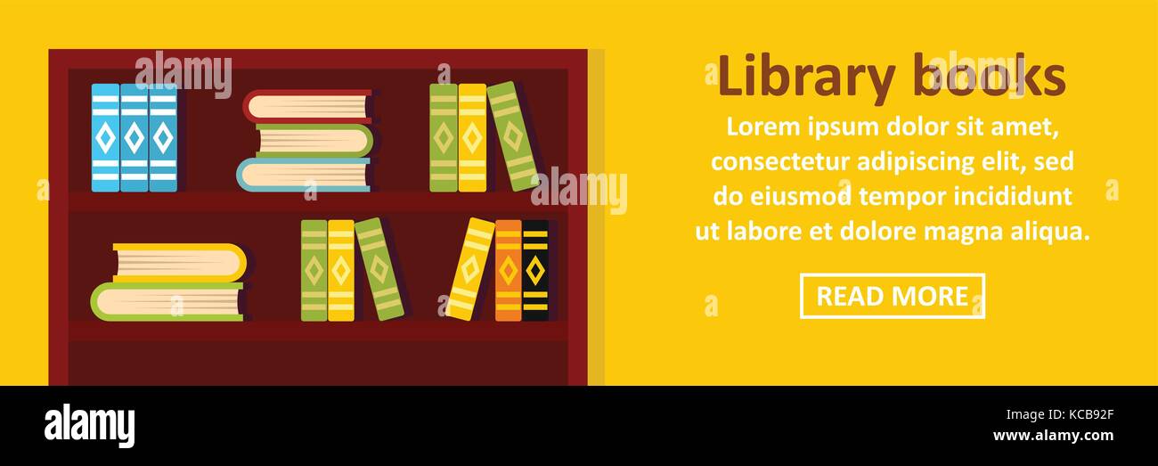 Library books banner horizontal concept Stock Vector Image & Art - Alamy