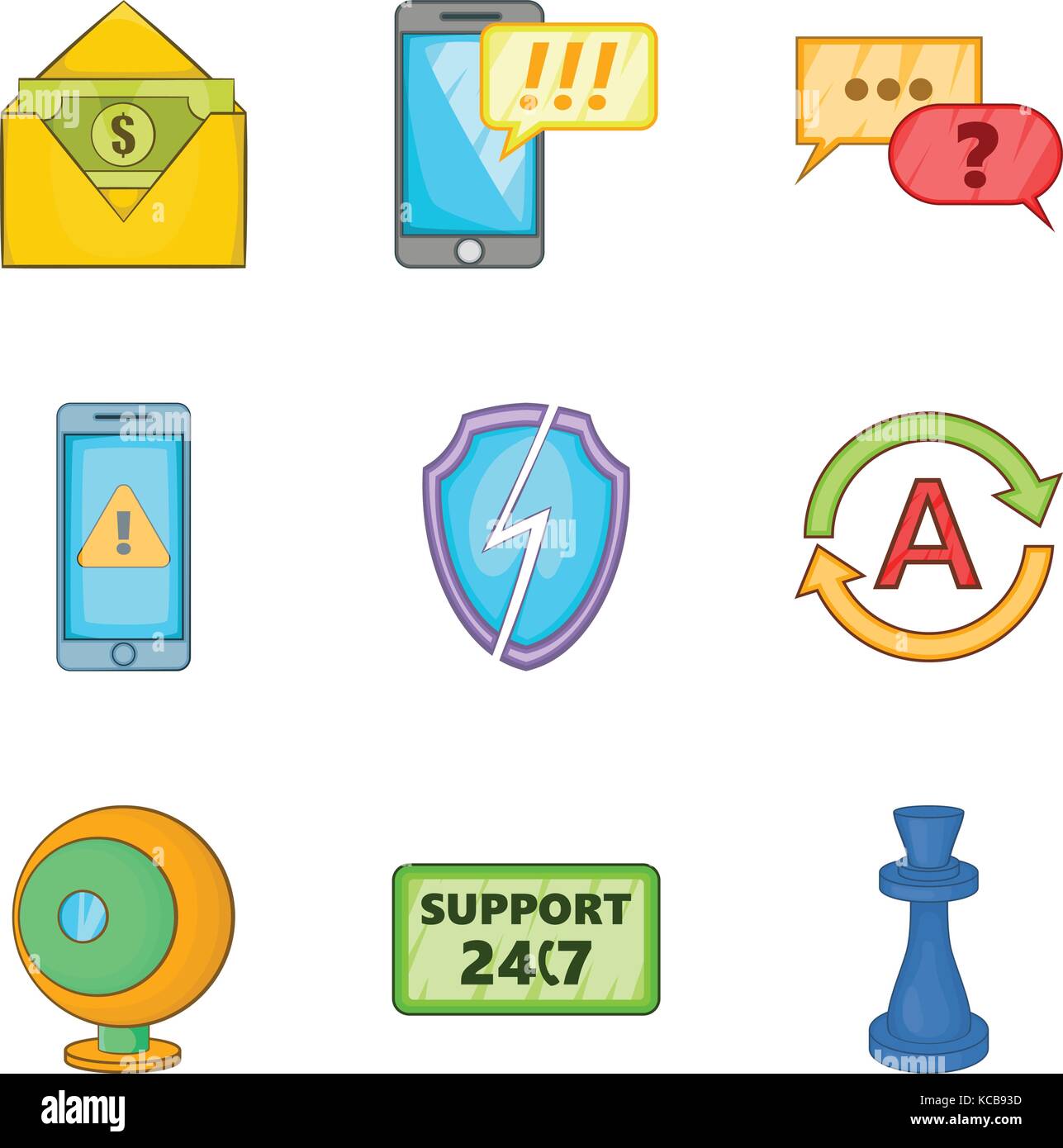 Phone protection icons set, cartoon style Stock Vector Image & Art - Alamy