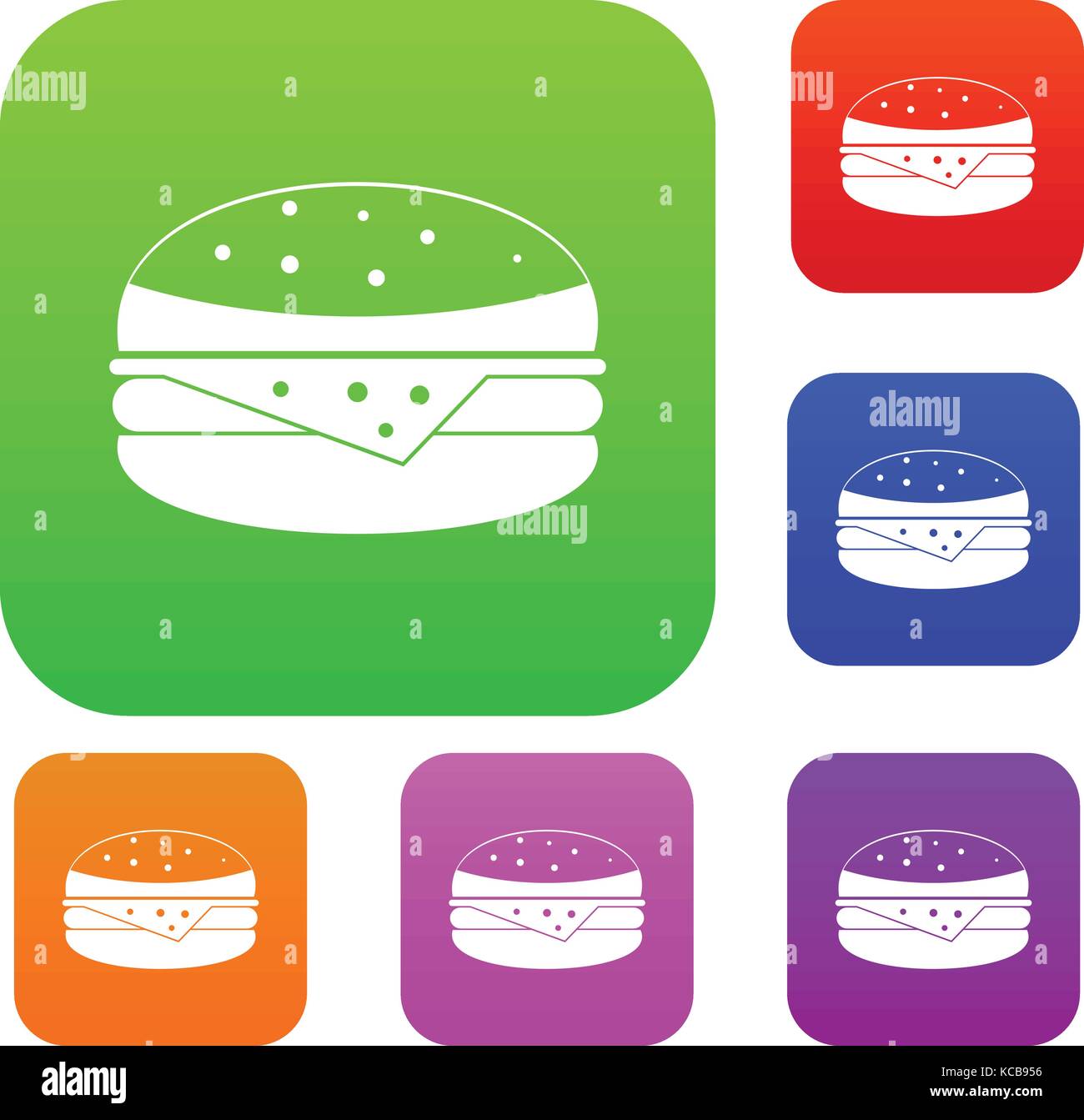Burger set color collection Stock Vector Image & Art - Alamy